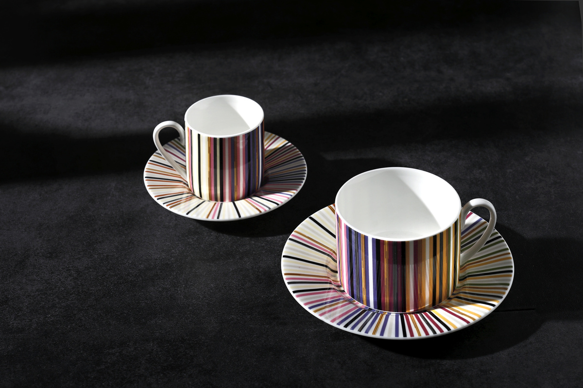 Set of two Missoni Home coffee cups, from the Stripes Jenkins 156 ...
